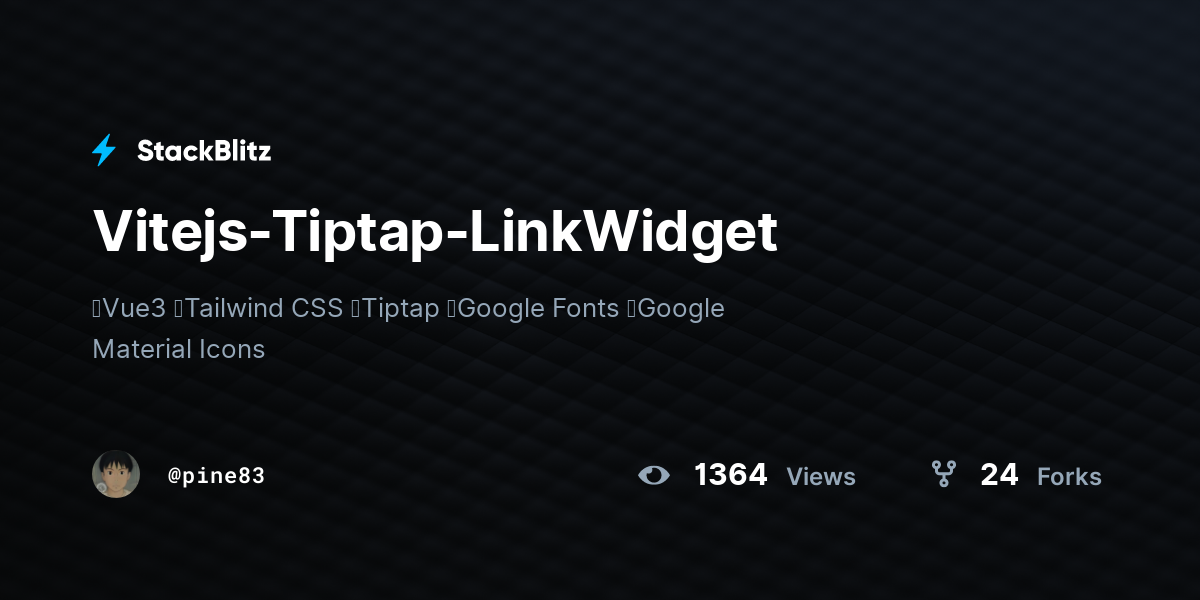 Vitejs Tiptap Linkwidget Stackblitz