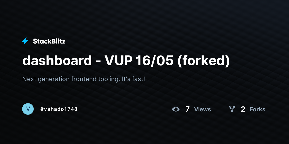 dashboard - VUP 16/05 (forked) - StackBlitz