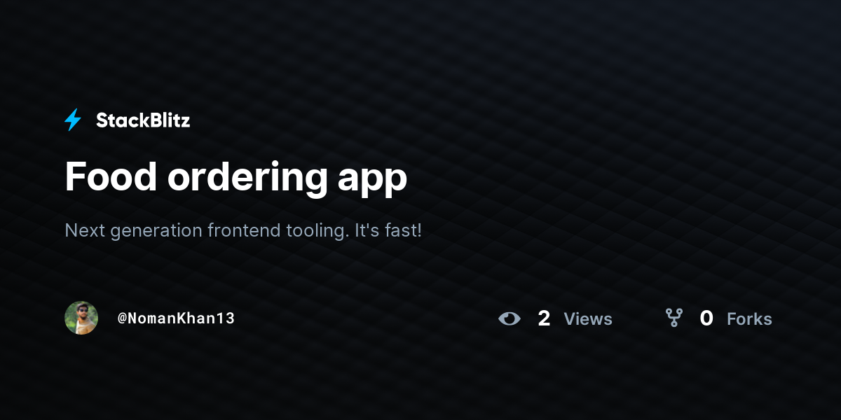 Food ordering app - StackBlitz