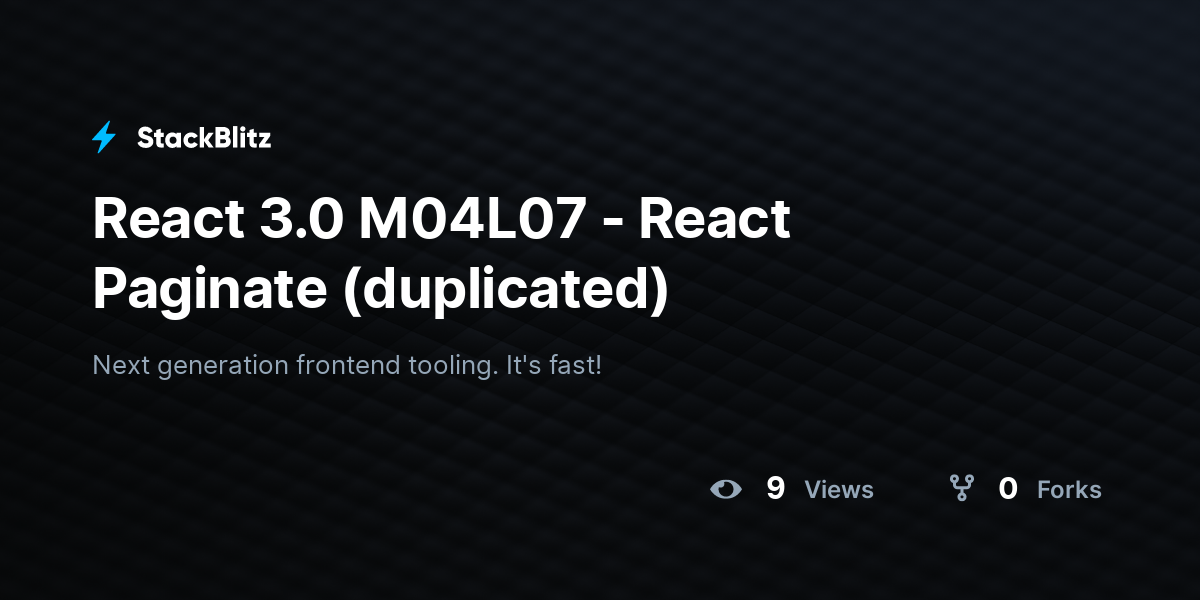 React 3.0 M04L07 - React Paginate (duplicated) - StackBlitz