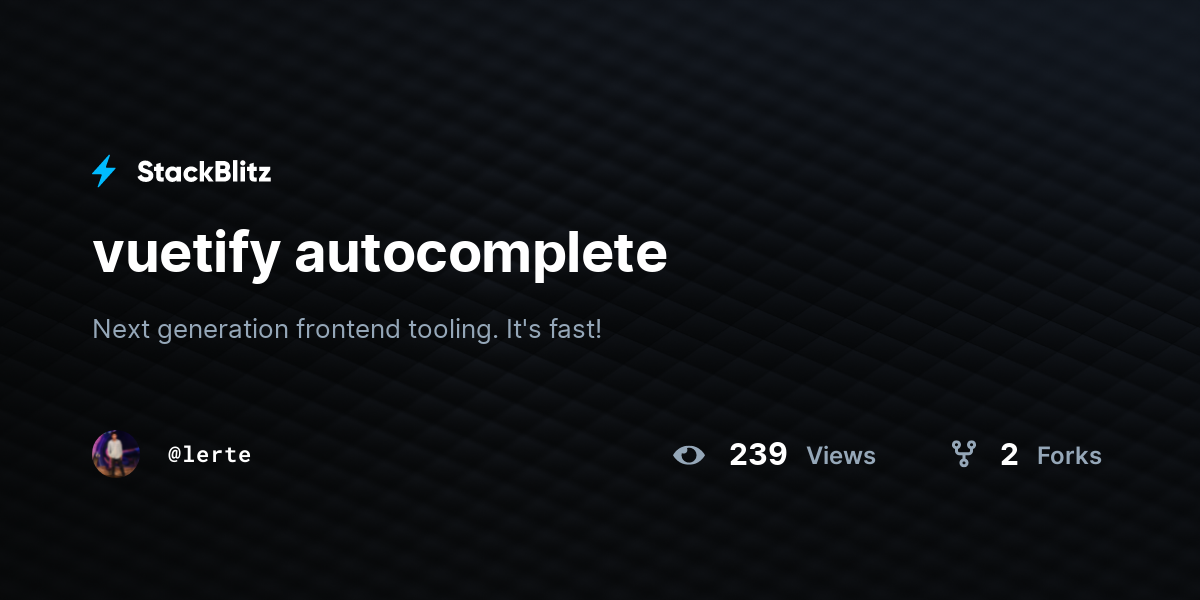 vuetify autocomplete - StackBlitz