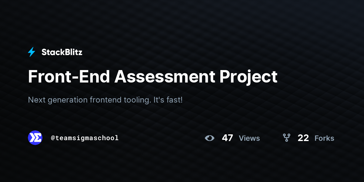 Front-End Assessment Project - StackBlitz