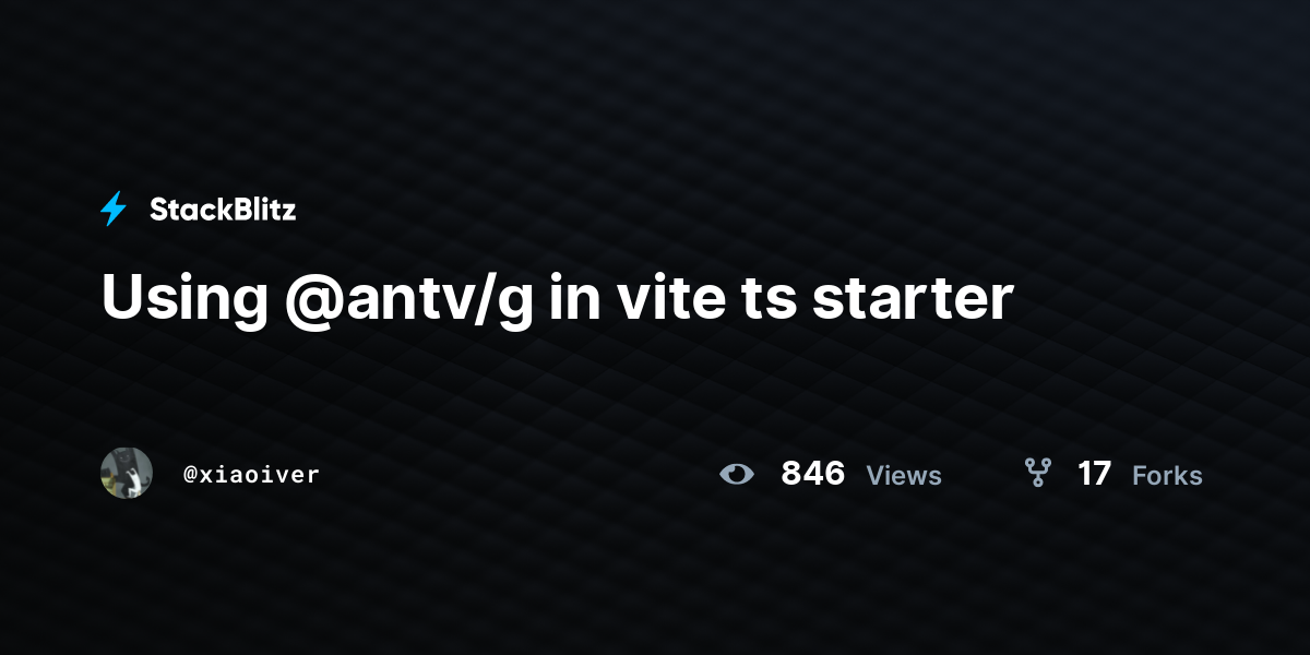 Using @antv/g in vite ts starter - StackBlitz