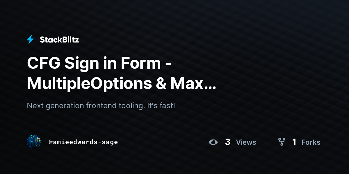 CFG Sign in Form - MultipleOptions & Max Submissions (duplicated ...