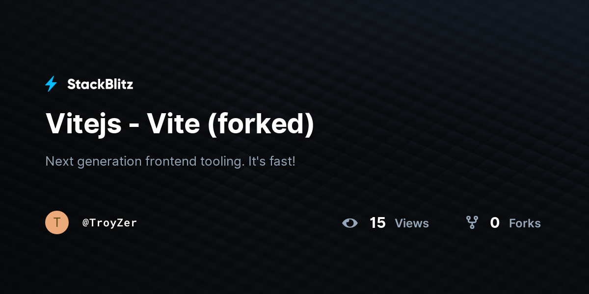 Vitejs - Vite (forked) - StackBlitz