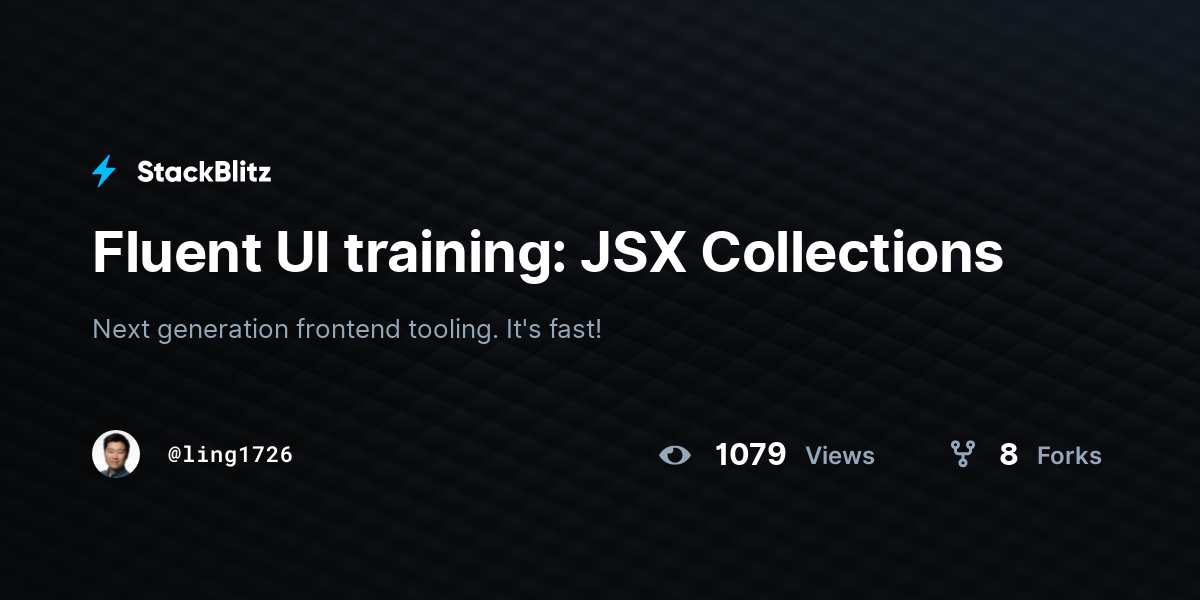 Fluent UI training: JSX Collections - StackBlitz