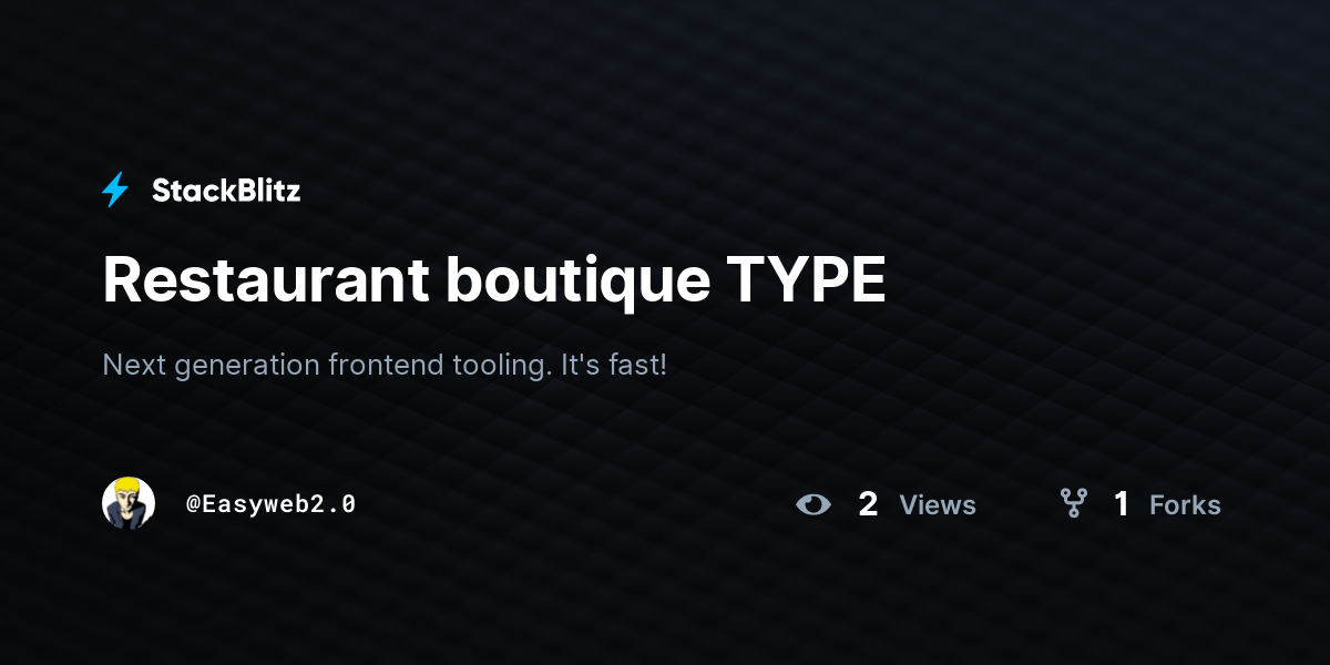 Restaurant boutique TYPE - StackBlitz