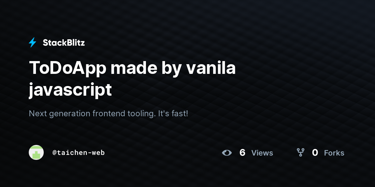 ToDoApp made by vanila javascript - StackBlitz