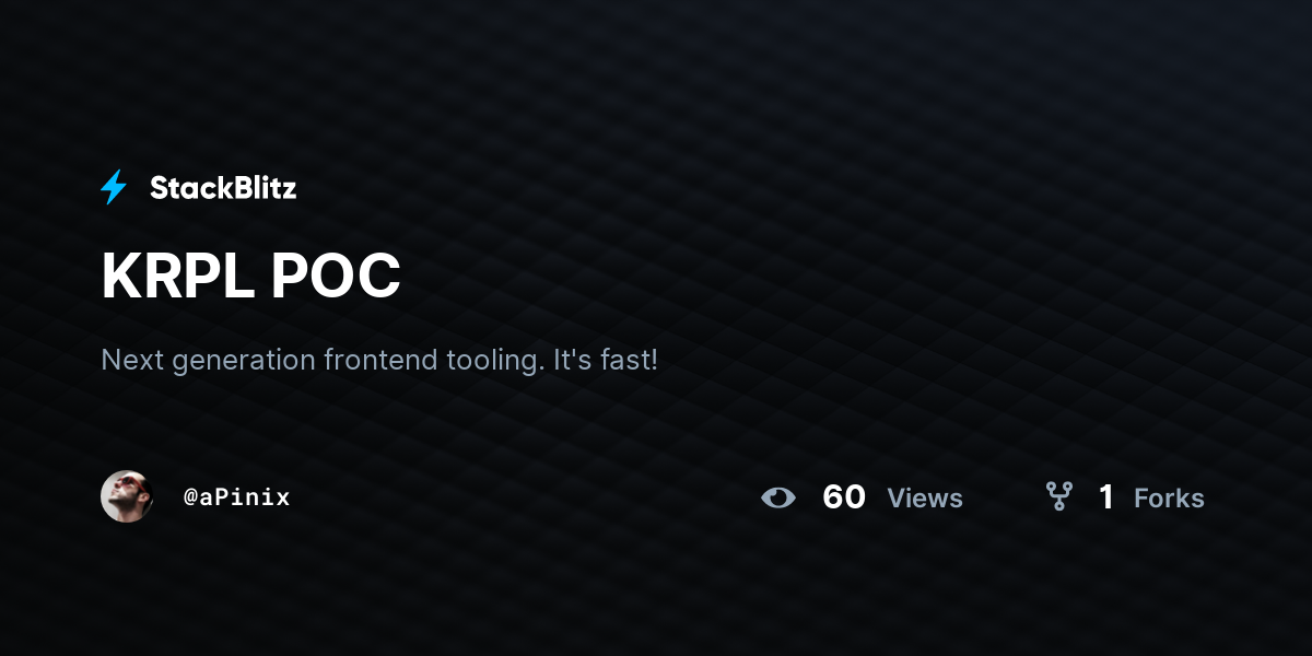 KRPL POC - StackBlitz