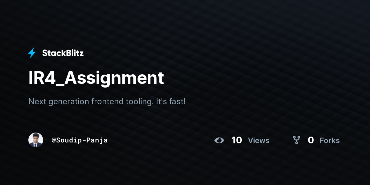 IR4_Assignment - StackBlitz