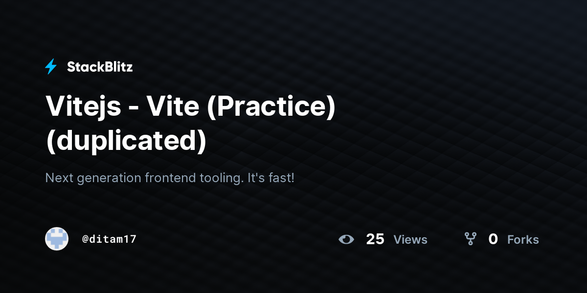 Vitejs - Vite (Practice) (duplicated) - StackBlitz