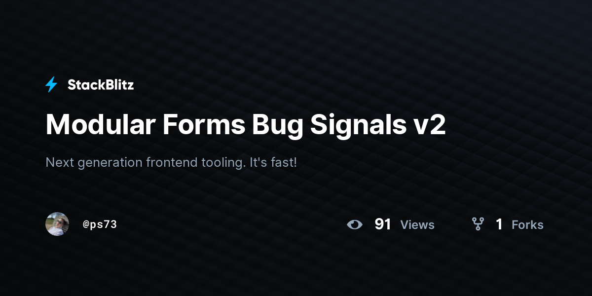 Modular Forms Bug Signals v2 - StackBlitz