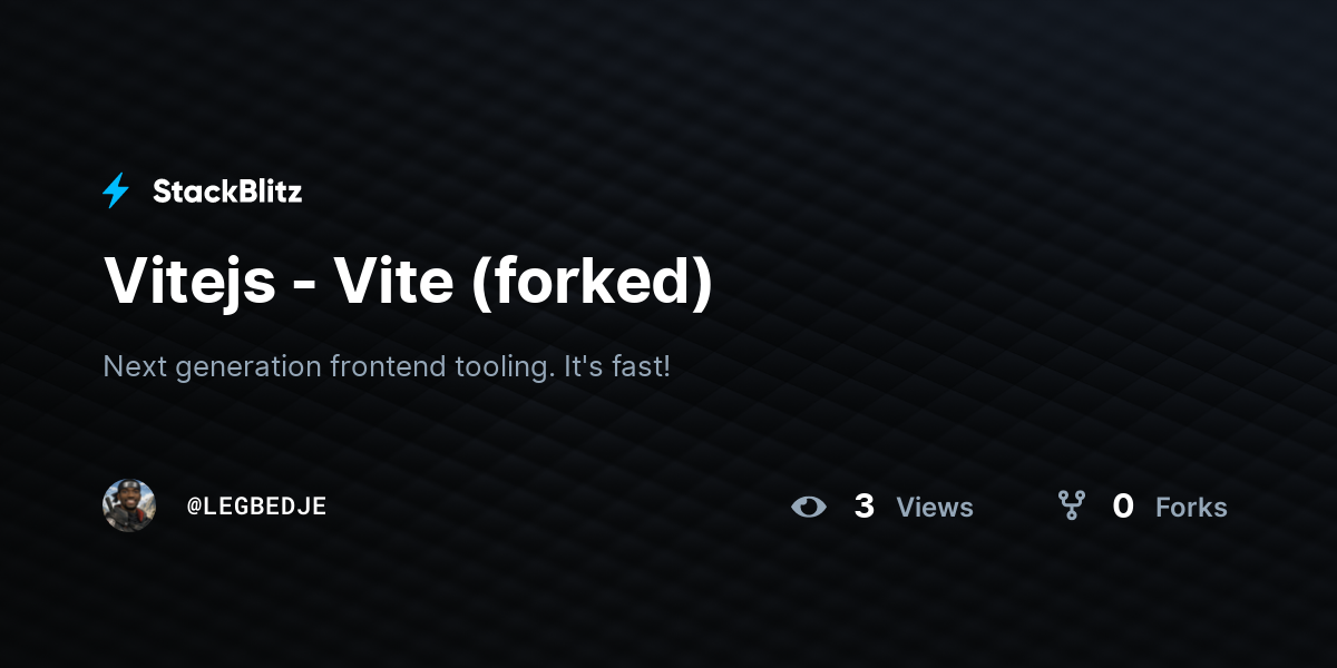Vitejs - Vite (forked) - StackBlitz