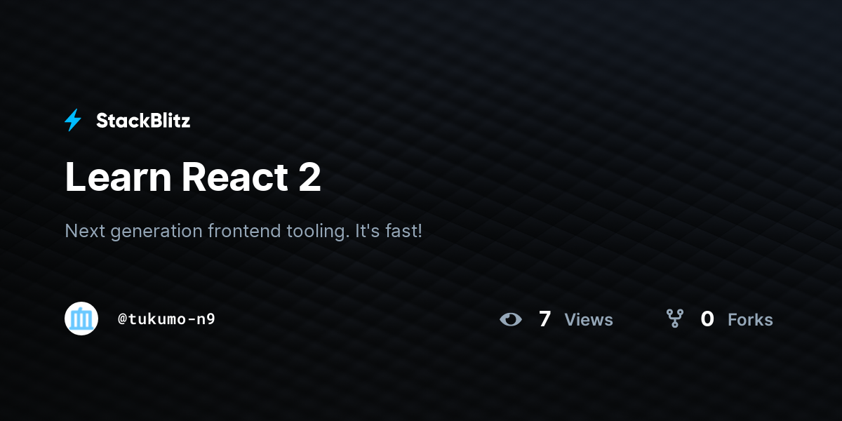 Learn React 2 - StackBlitz