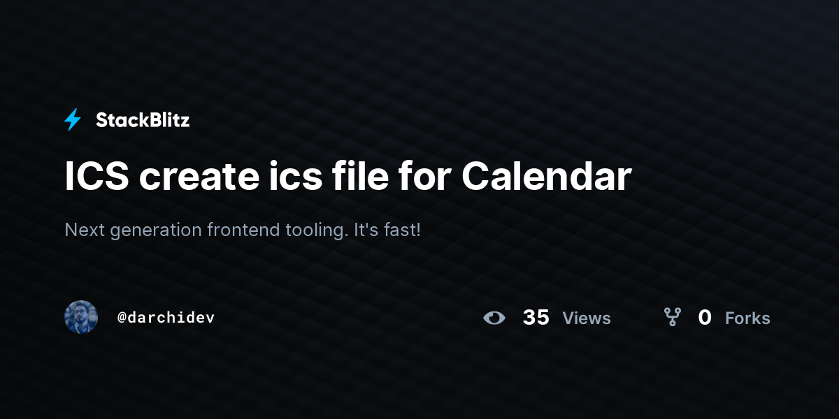 ICS create ics file for Calendar - StackBlitz
