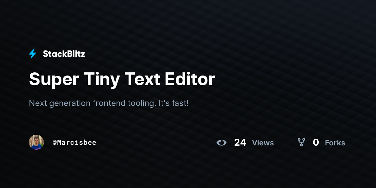 Super Tiny Text Editor - StackBlitz