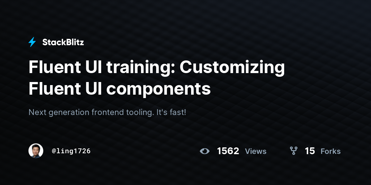 Fluent UI training: Customizing Fluent UI components - StackBlitz