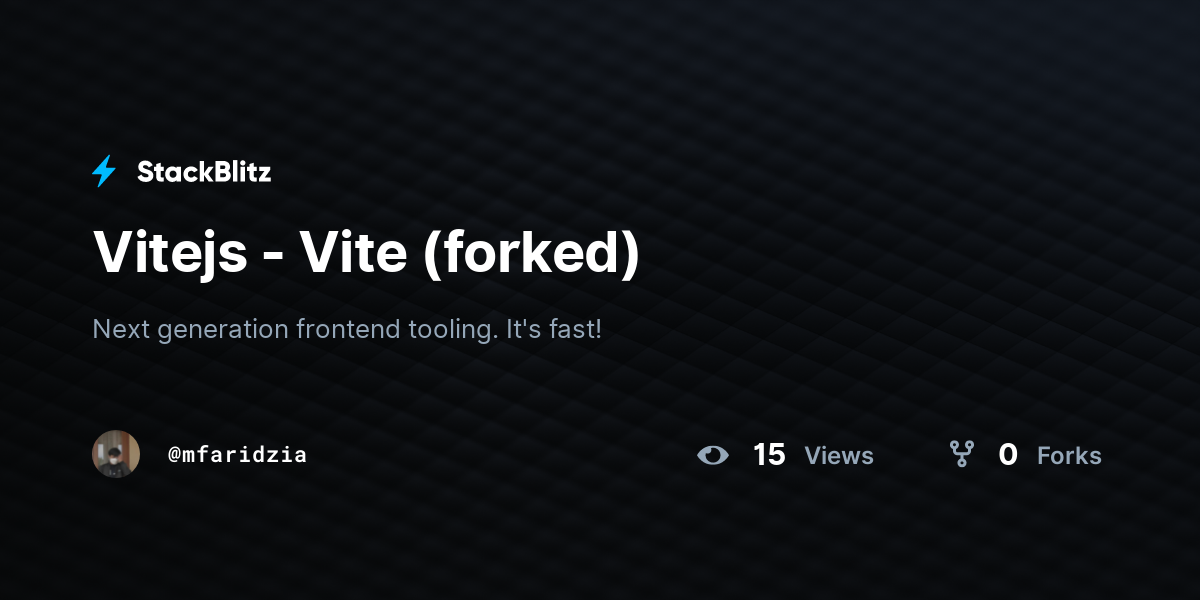 Vitejs - Vite (forked) - StackBlitz