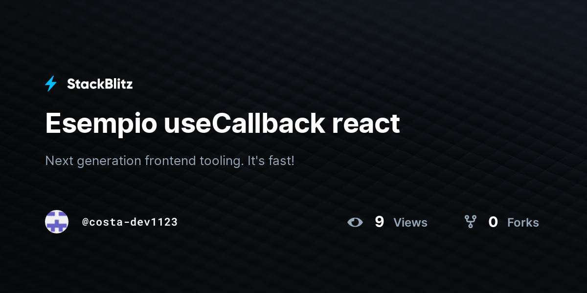 Esempio useCallback react - StackBlitz