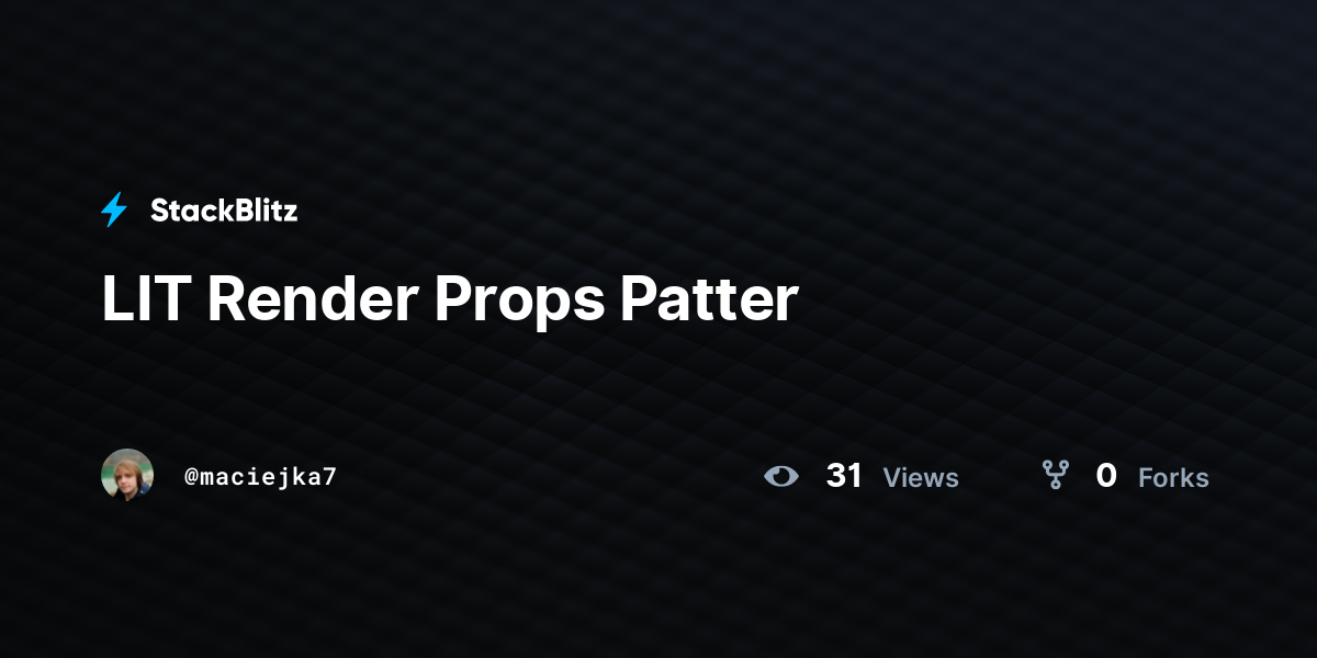 LIT Render Props Patter - StackBlitz