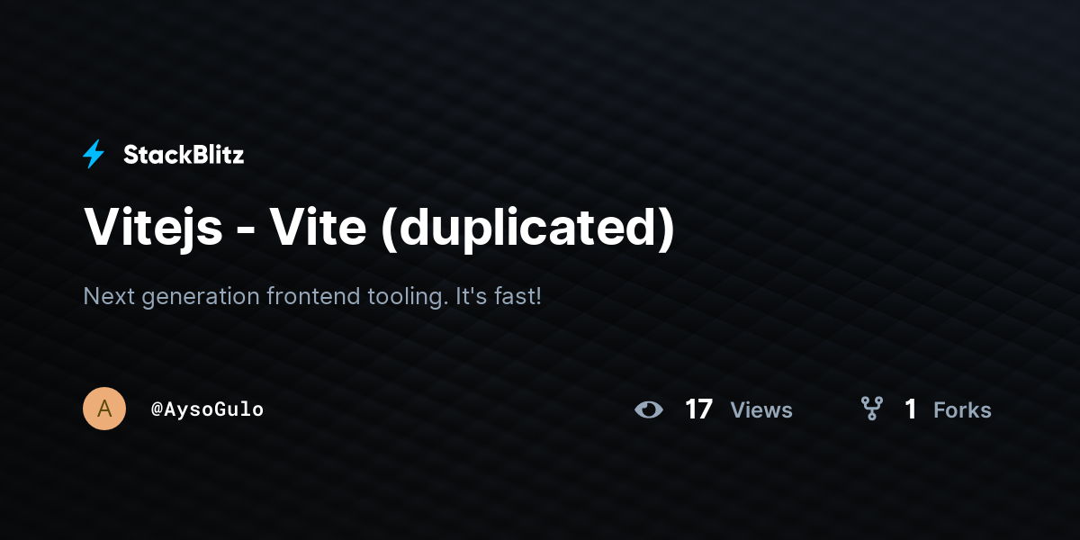 Vitejs - Vite (duplicated) - StackBlitz