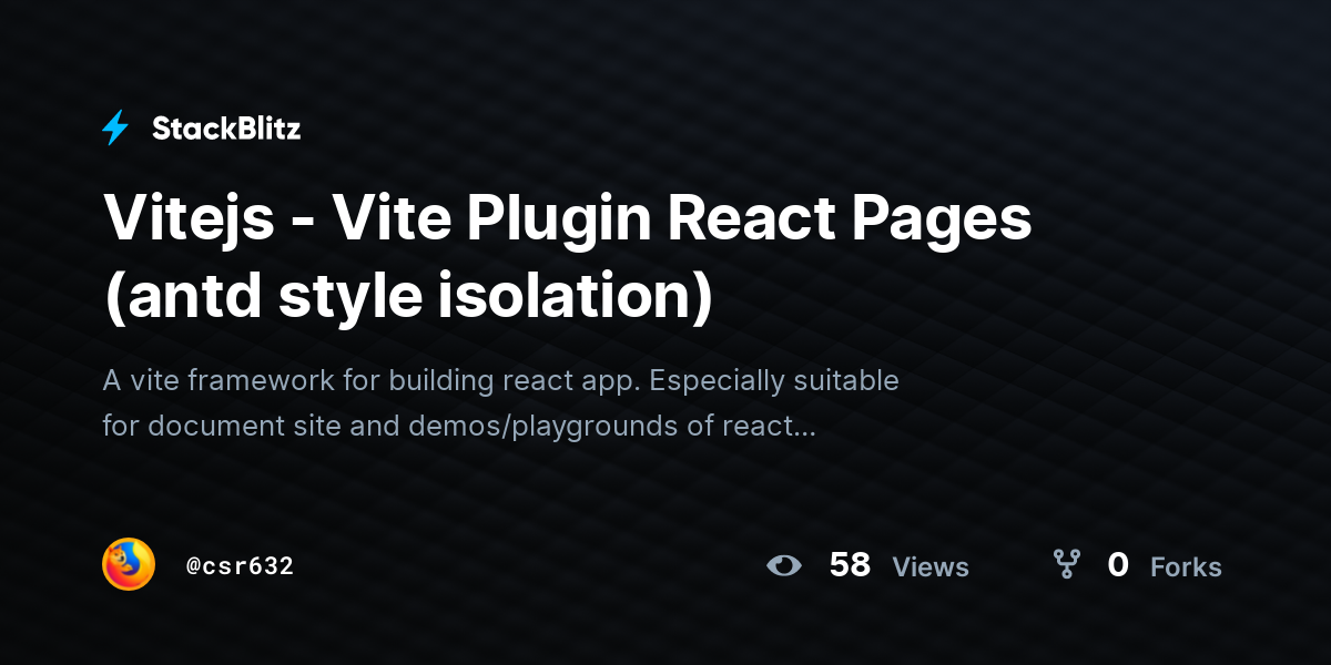 Vitejs - Vite Plugin React Pages (antd style isolation) - StackBlitz