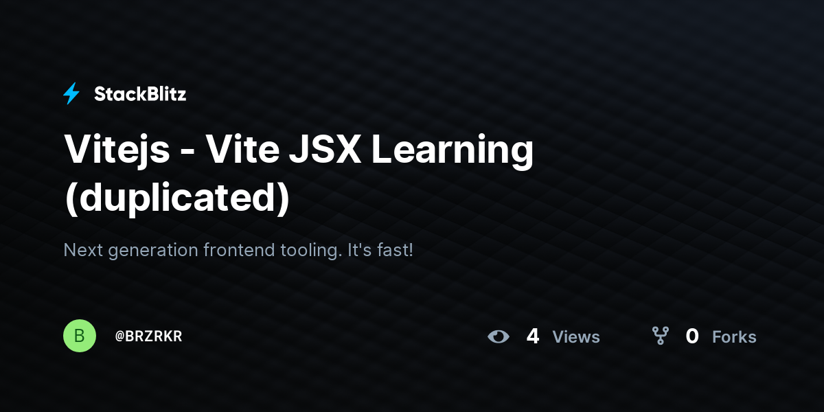 Vitejs - Vite JSX Learning (duplicated) - StackBlitz