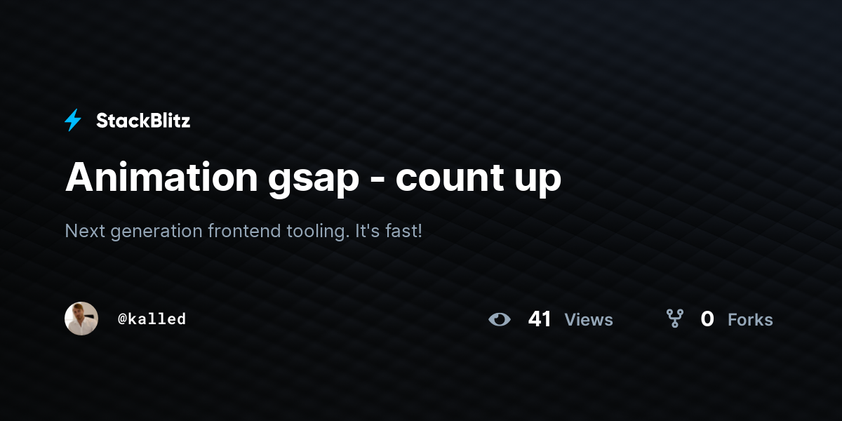 Animation gsap - count up - StackBlitz