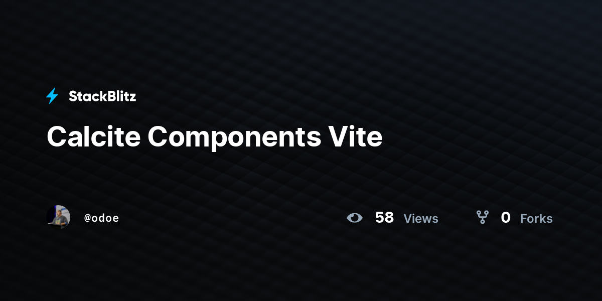 Calcite Components Vite - StackBlitz