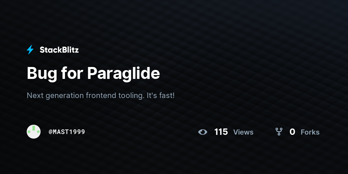 Bug for Paraglide - StackBlitz