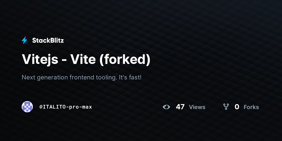 Vitejs - Vite (forked) - StackBlitz