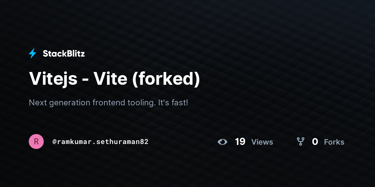 Vitejs - Vite (forked) - StackBlitz