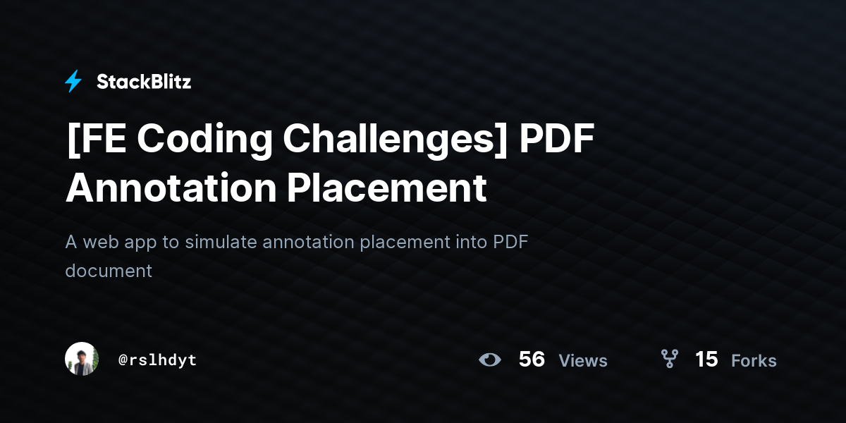 [FE Coding Challenges] PDF Annotation Placement - StackBlitz