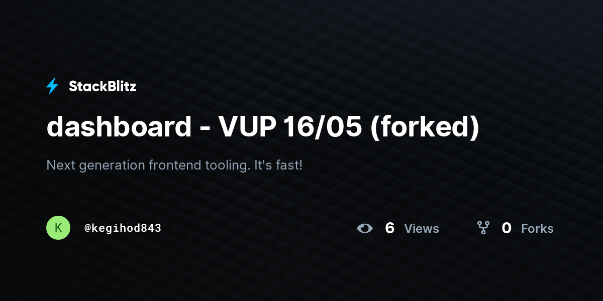 dashboard - VUP 16/05 (forked) - StackBlitz