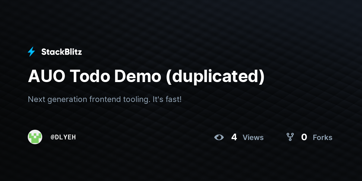 AUO Todo Demo (duplicated) - StackBlitz