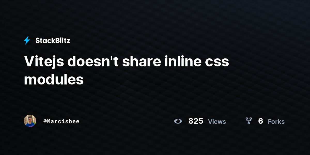 Vitejs doesn't share inline css modules - StackBlitz