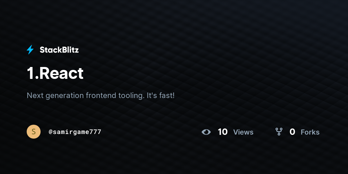 1.React - StackBlitz