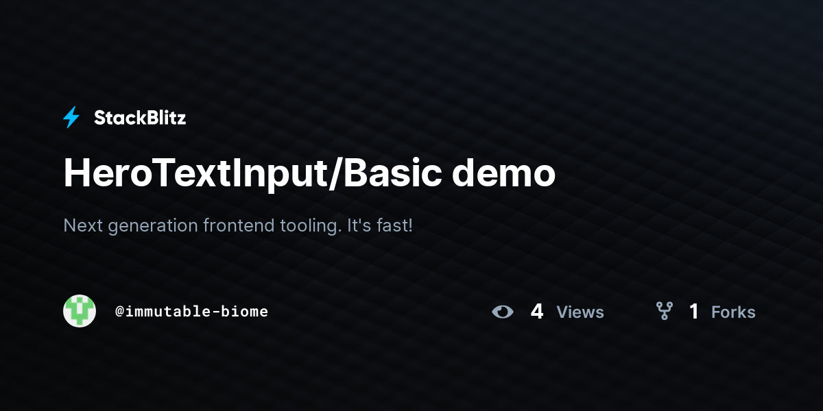 HeroTextInput/Basic demo - StackBlitz