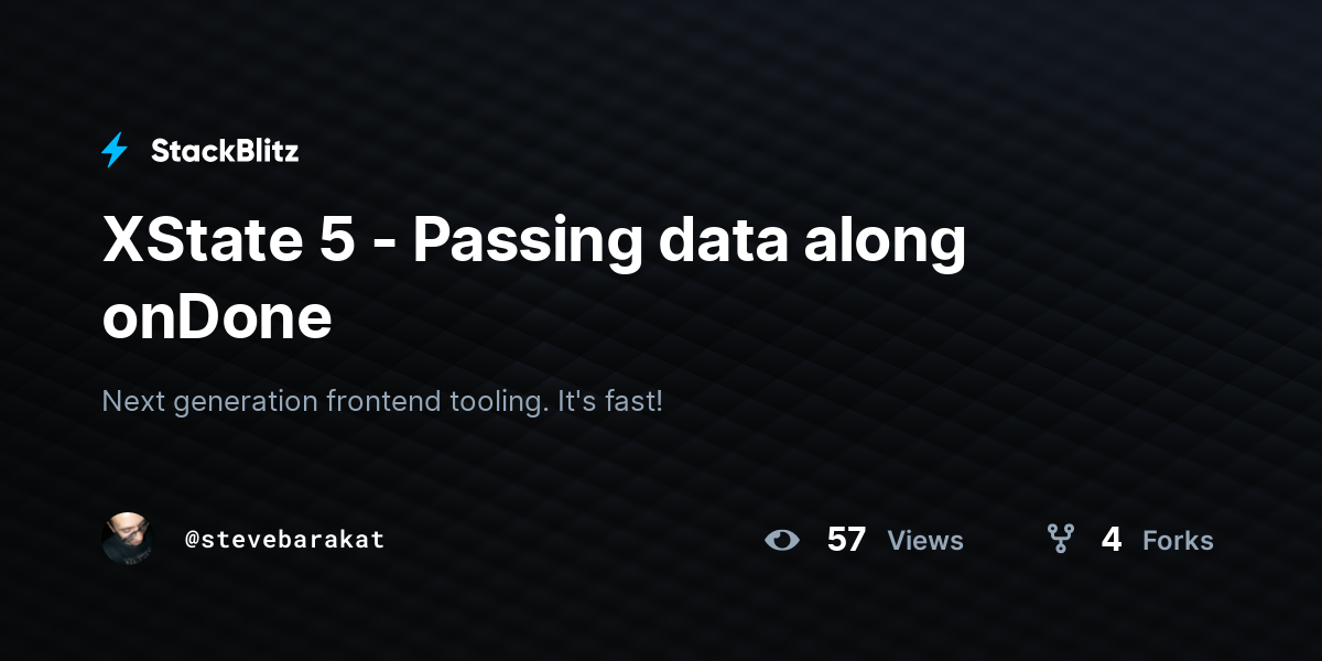 XState 5 - Passing data along onDone - StackBlitz