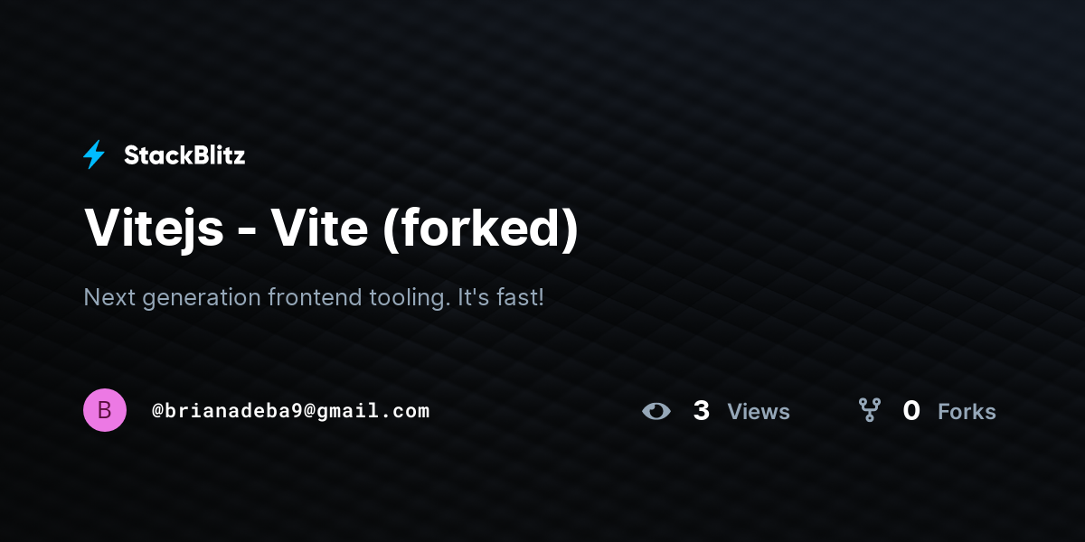 Vitejs - Vite (forked) - StackBlitz