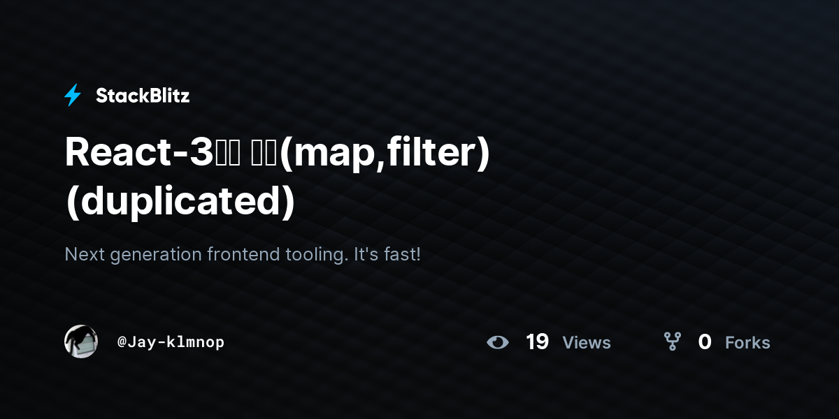 React-3일차 과제(map,filter) (duplicated) - StackBlitz