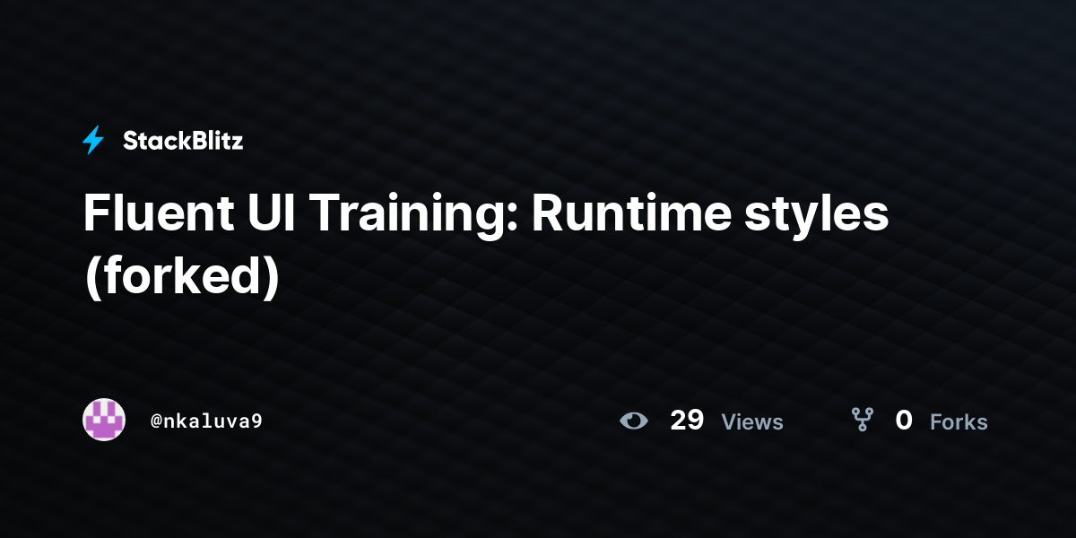 Fluent UI Training: Runtime styles (forked) - StackBlitz