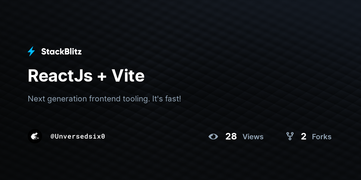 ReactJs + Vite - StackBlitz