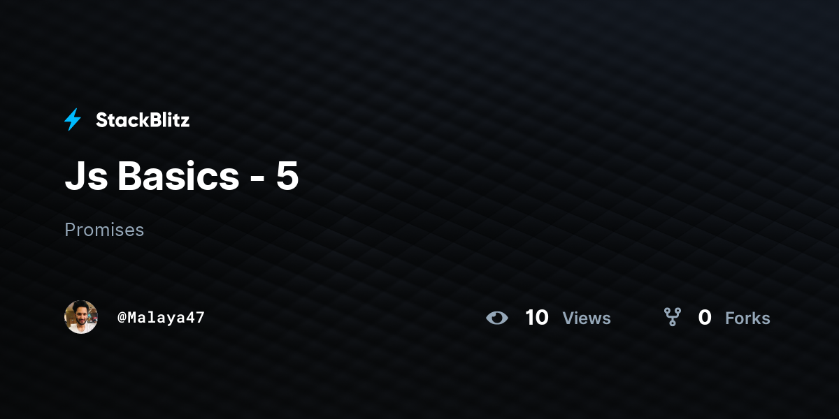 Js Basics - 5 - StackBlitz
