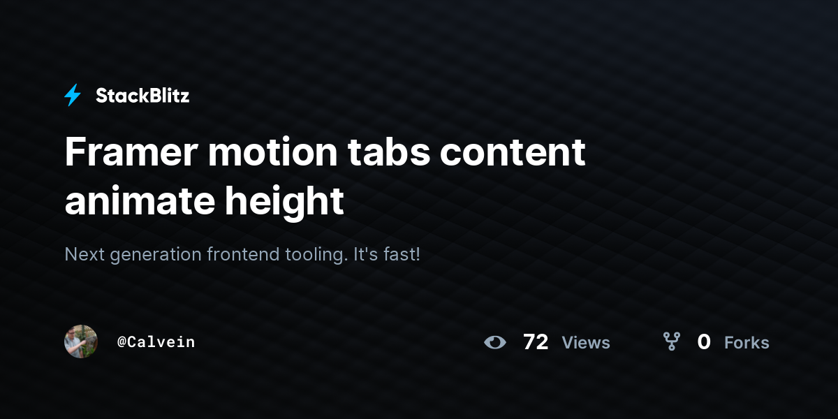 Framer motion tabs content animate height - StackBlitz