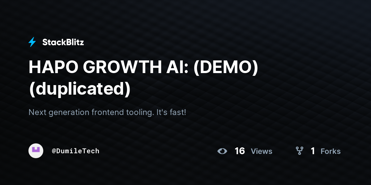 HAPO GROWTH AI: (DEMO) (duplicated) - StackBlitz