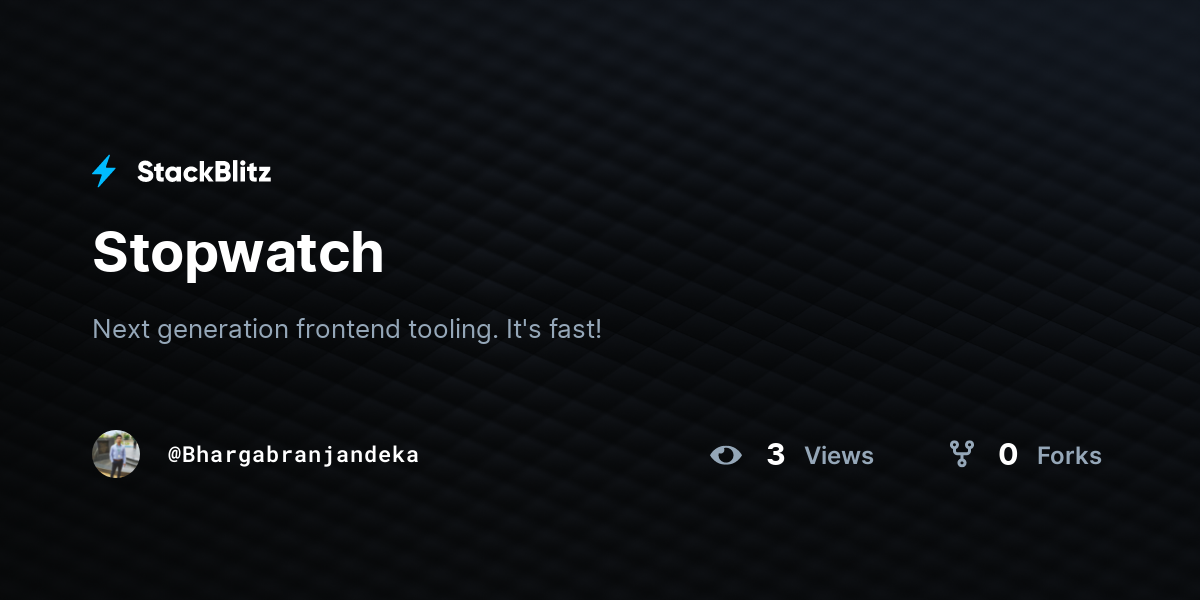 Stopwatch - StackBlitz