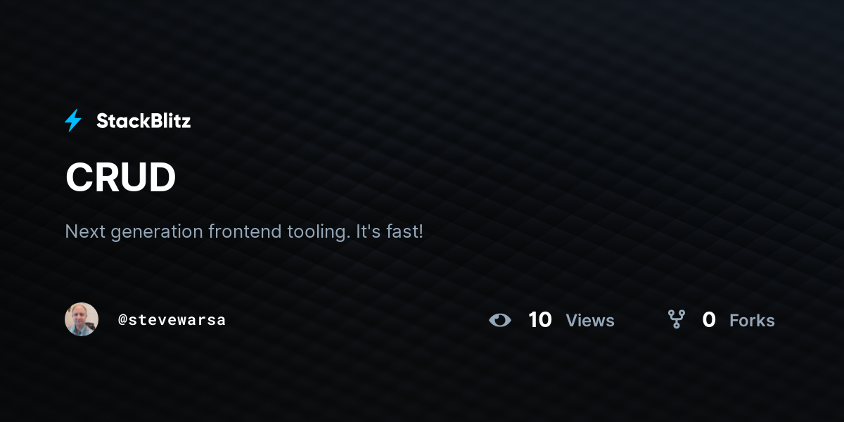 CRUD - StackBlitz