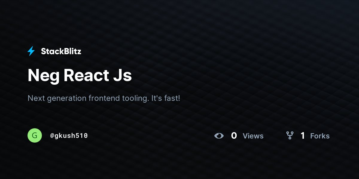 Neg React Js - StackBlitz