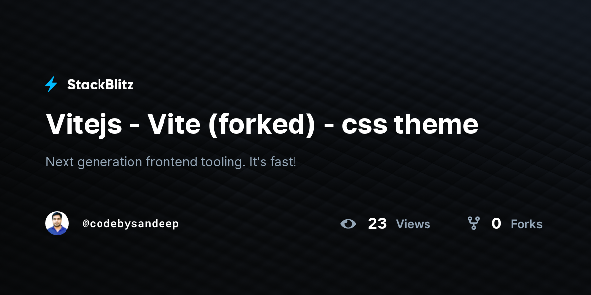 Vitejs - Vite (forked) - css theme - StackBlitz